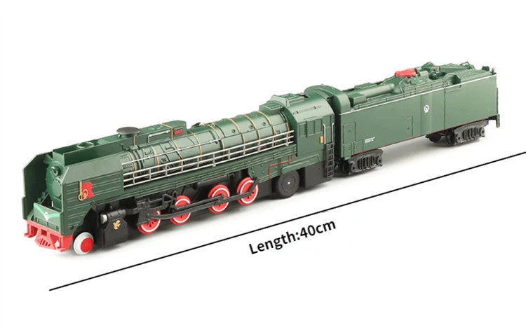 1:87 Retro Metal Steam Train Model Train Toy Pull Back With Lights And ...