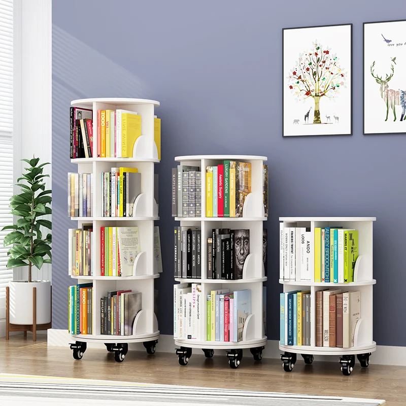 Creative Rotation 360 Bookcase Storage Rack Children's Storage Simple ...