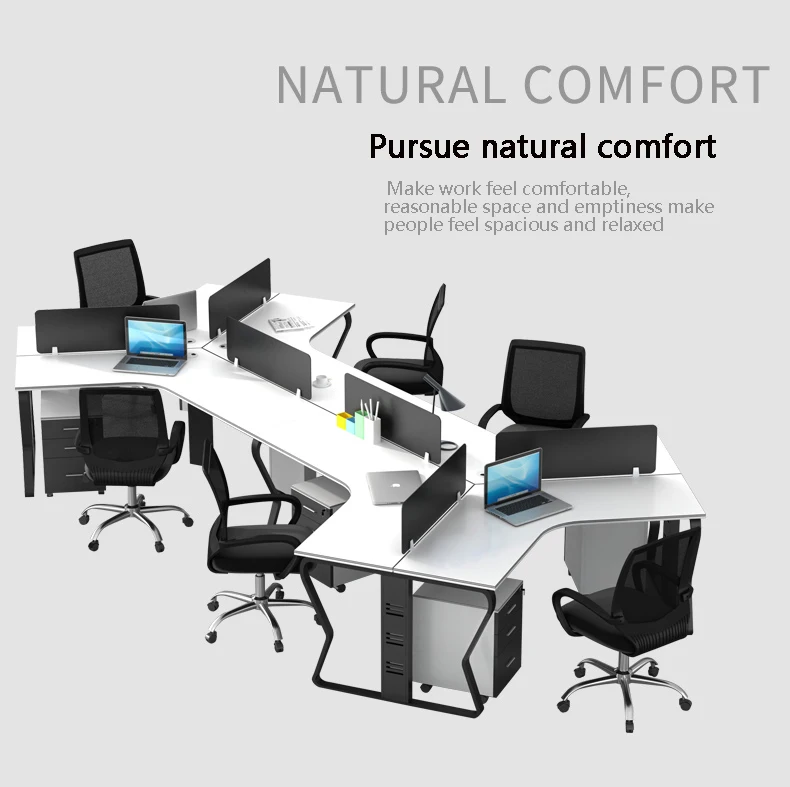 Modern Office - 4 Person Computer Cubicle Workstations