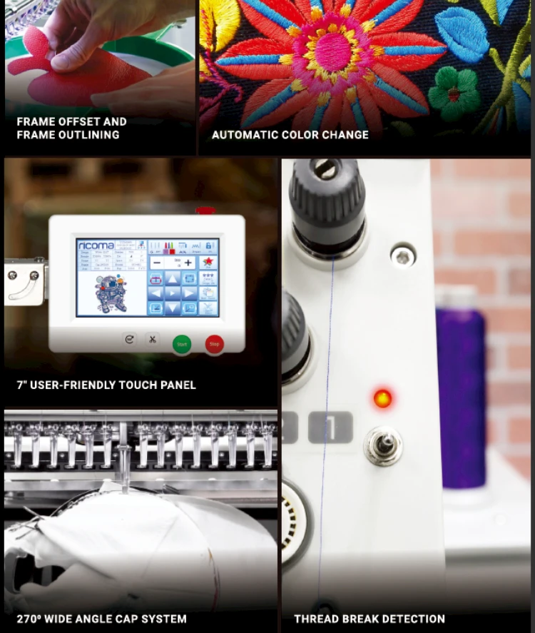 RICOMA MT-7S Embroidery Machine - High-Accuracy & Speed