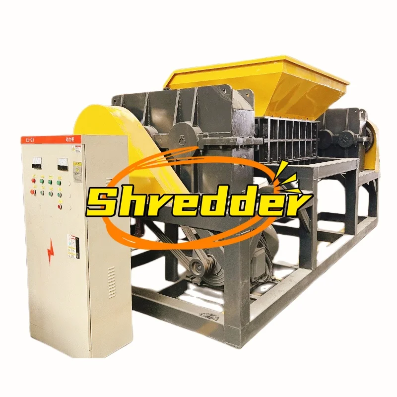 Industrial Shredders solid waste shredding machine metal double shaft shredder with 2 shafts ...