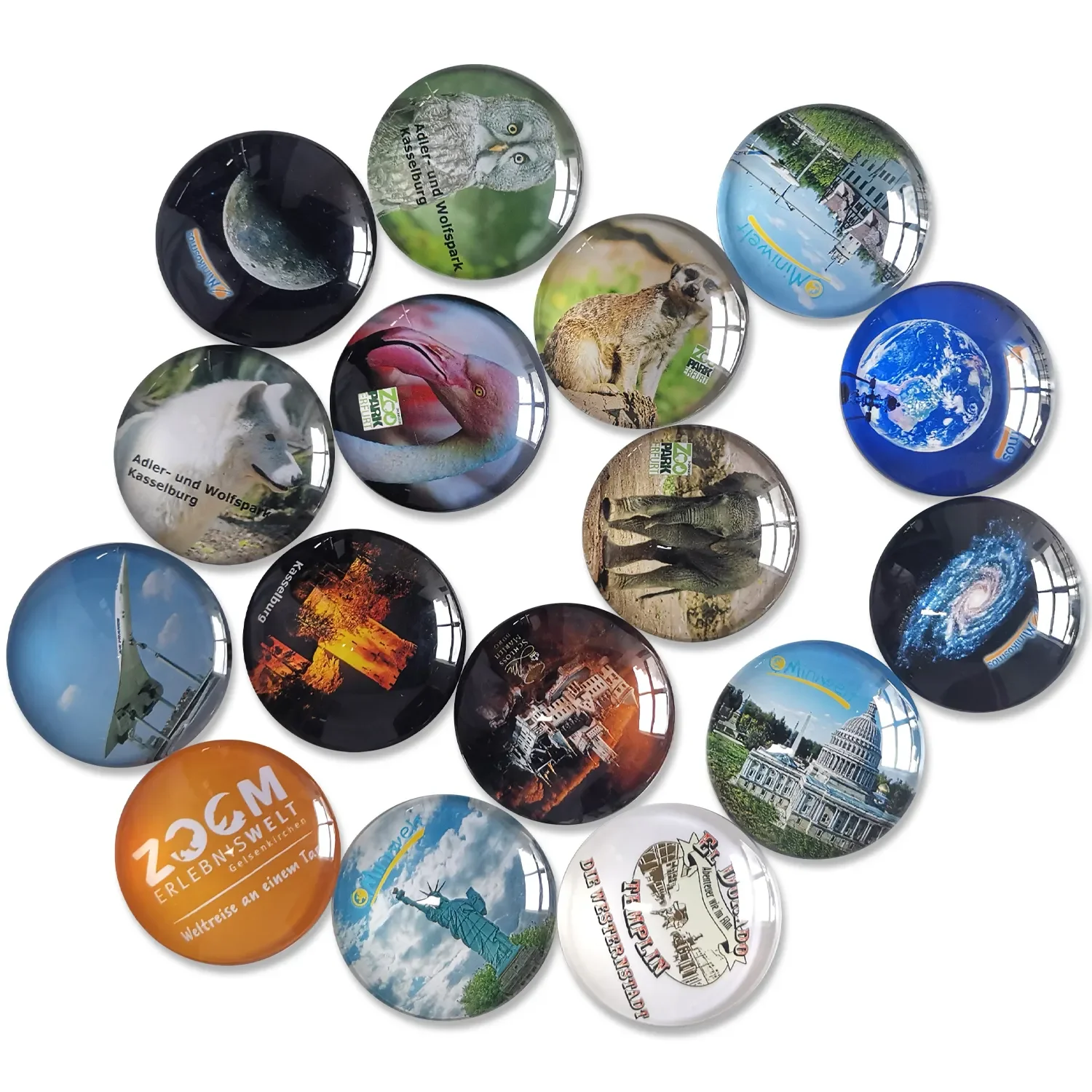 3D Transparent Crystal Glass Dome Magnetic Refrigerator Decorative ...