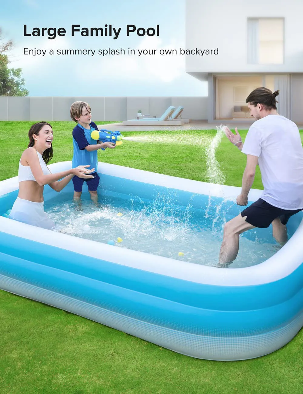 Adult Above-ground Pool Family Backyard Swimming Pool Inflatable Pool ...