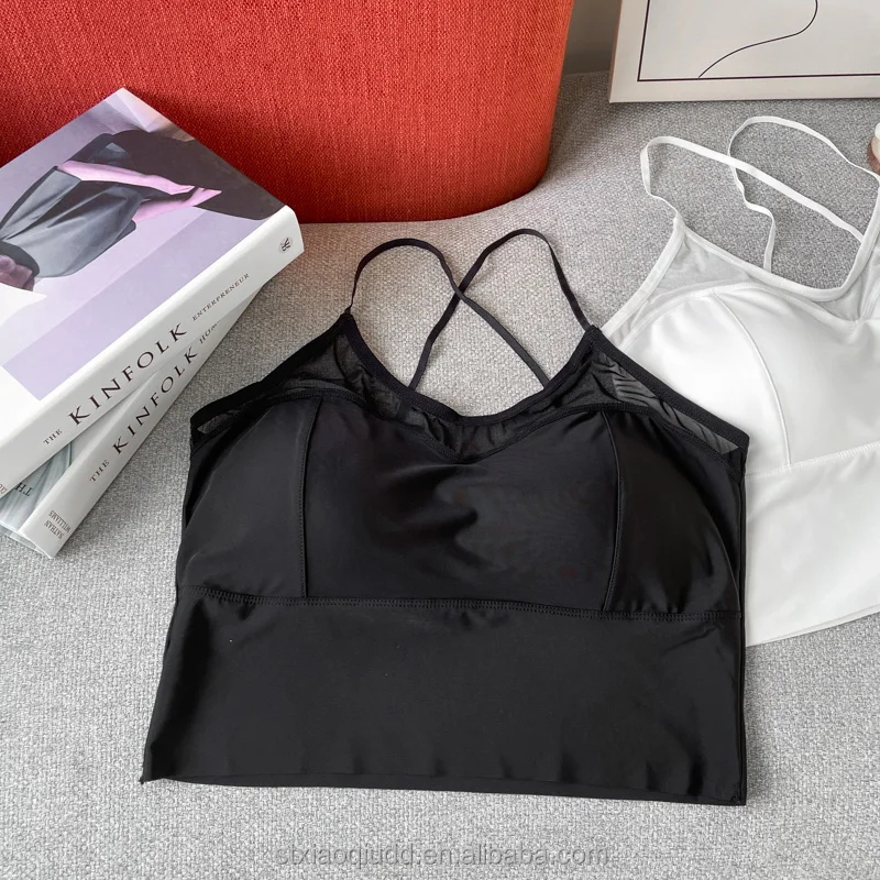 One Piece Bra V-neck Design Wireless Seamless Large Size Hollow Sexy Cross Sling Beauty Back Ice ...