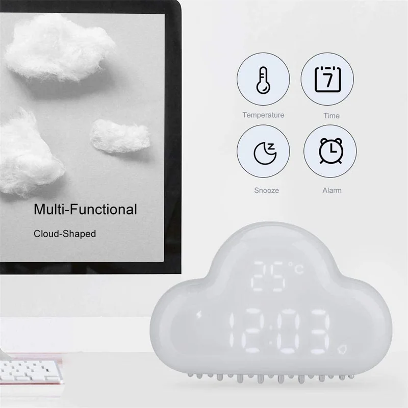 Digital LED Cloud Shape Table Clock - Perfect Gift for Kids