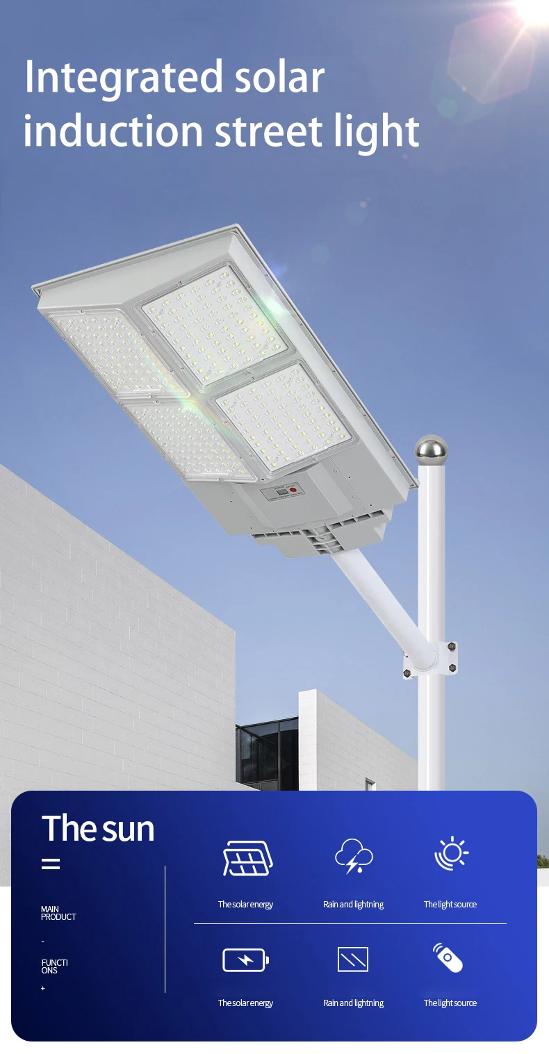 New Led Solar Cell Street Light Outdoor With Motion Sensor 100w 200w ...