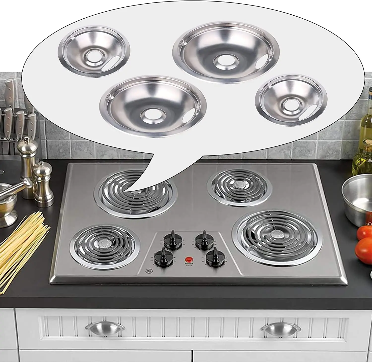 316048413 & 316048414 Replacement Chrome Drip Pans For Frigidaire ...