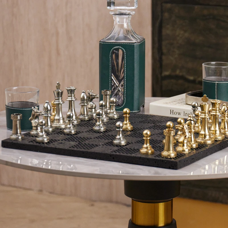 Luxury Brass Black Gaming Chessboard Creative Interior Design Home ...