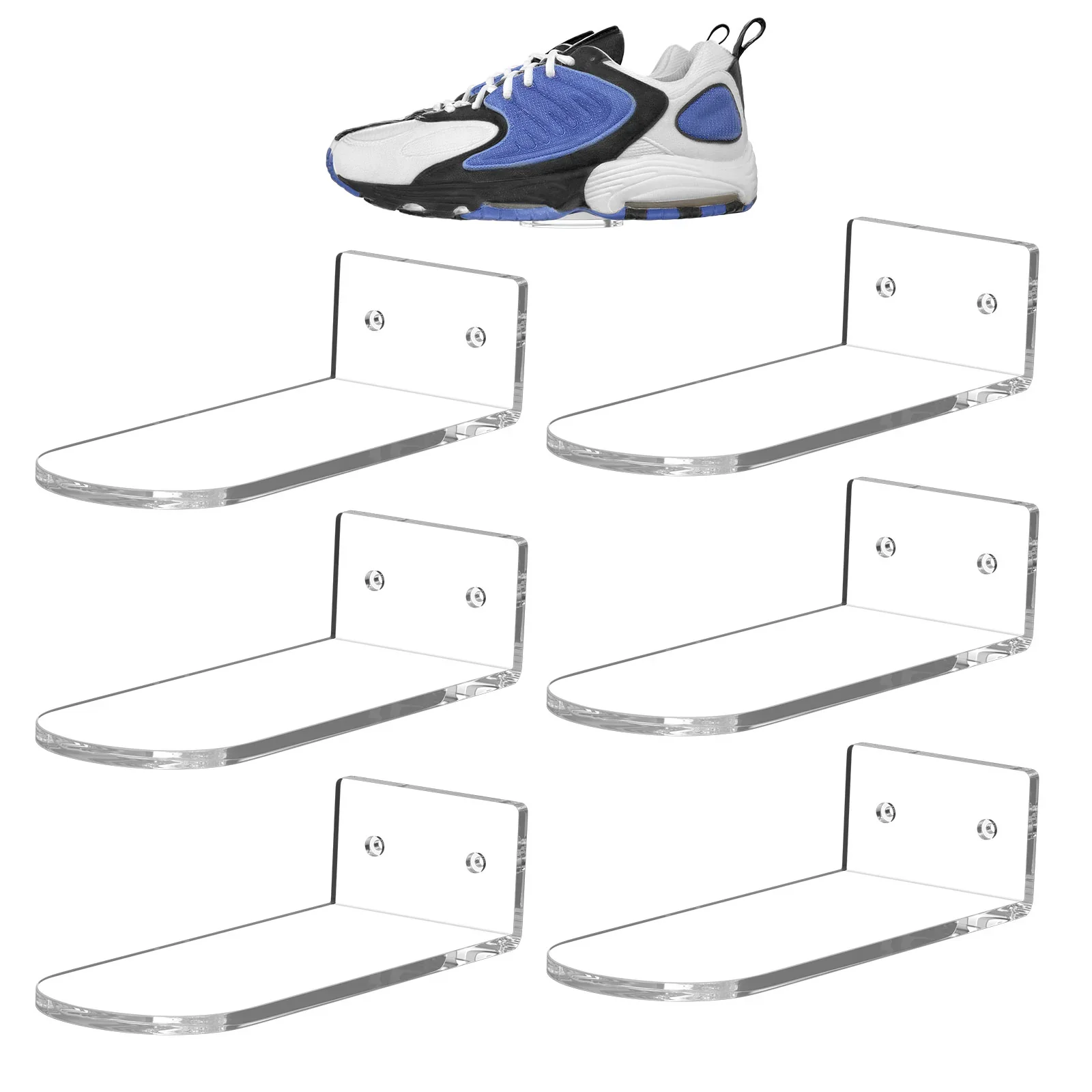 Wall Mounted Lucite Acrylic Floating Shoe Shelves Sneaker Store ...