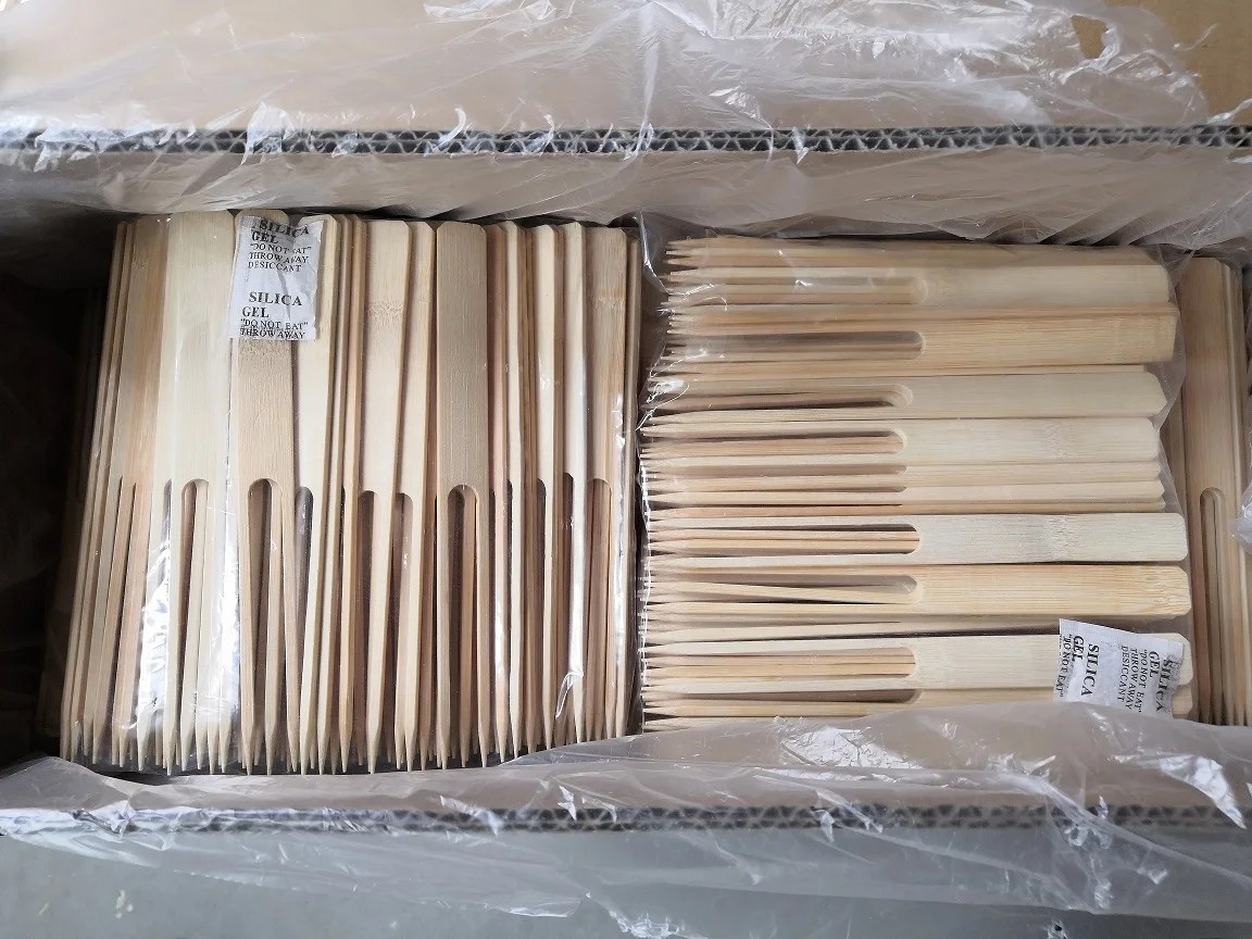 Factory Price 18cm Natural Double Prong Bamboo Stick For Food - Buy ...