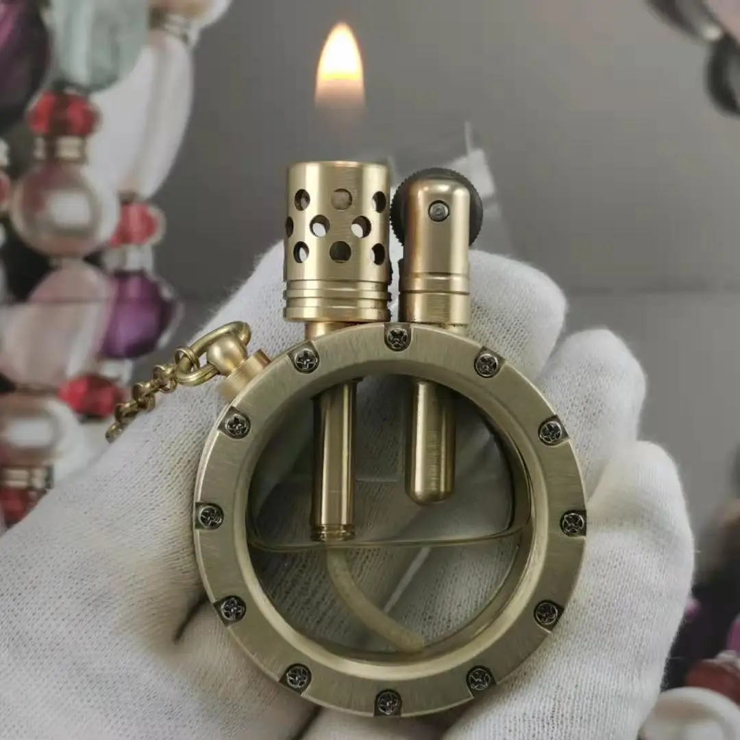 Transparent Oil Tank High-Grade Brass Kerosene Lighter