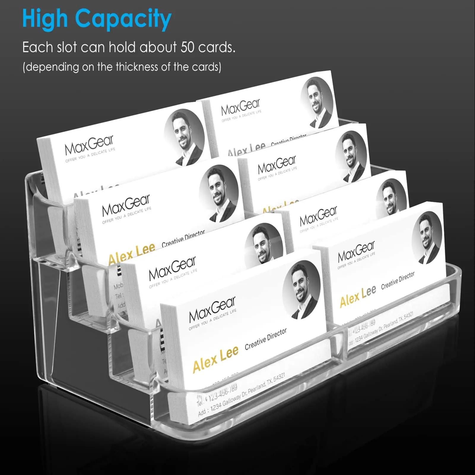 Acrylic Clear Plastic Business Card Stand Display Holder For Office ...