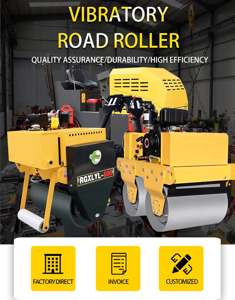 Multiple Models 1 Tons Small Ride On Asphalt Tire Road Roller Vibrator For Road Project Road ...