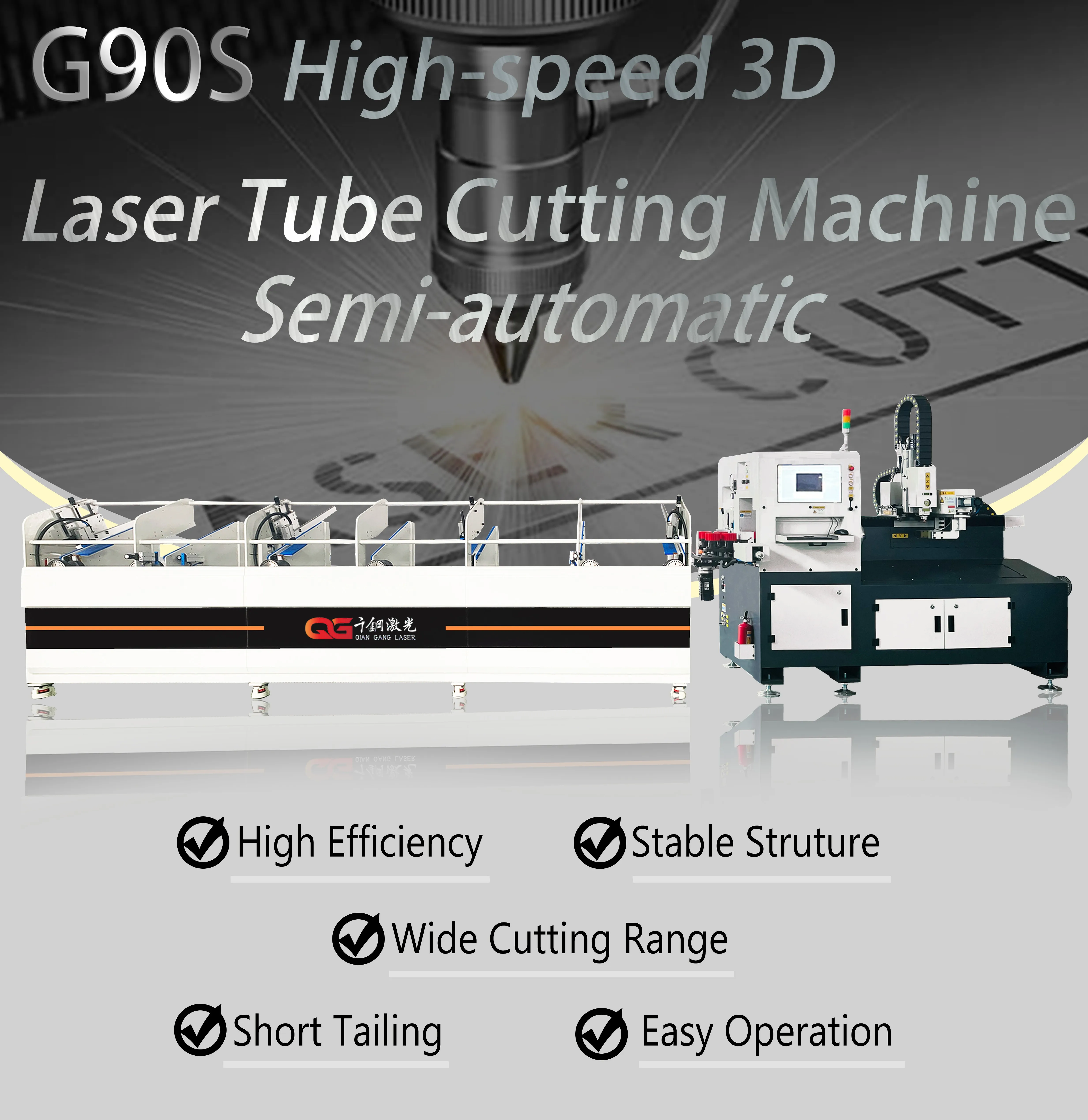 Economical G90s Semi-automatic Laser Cutting Machine High Speed Cutting Machine For Various ...