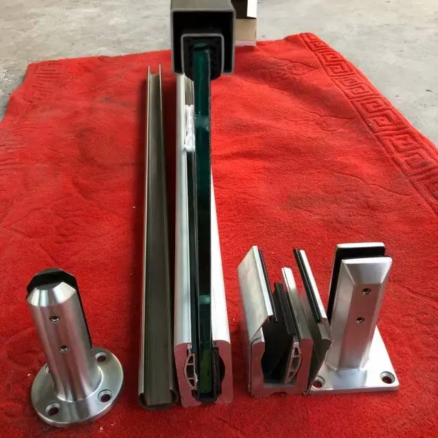 Frameless Glass Balustrade Staircase Outdoor Balcony Railing Aluminum U ...