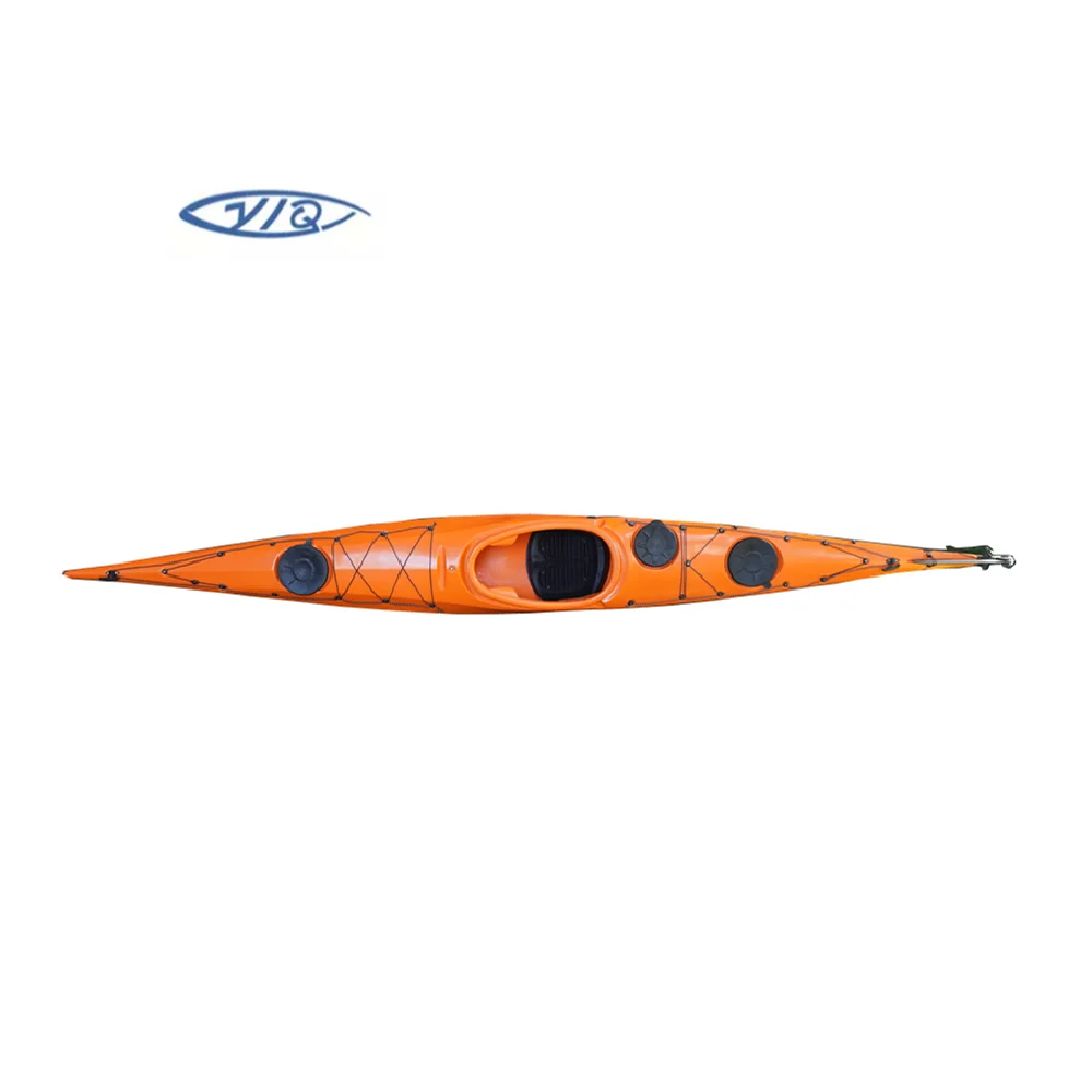 Hot sale 5 meters sit in single roto molded plastic sea kayak for ...