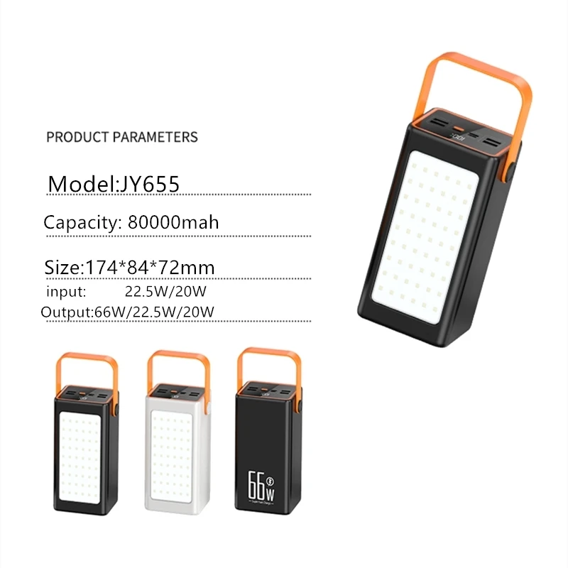 Top Quality 5 Output 80000mah Super Power Bank Led Light High Capacity ...