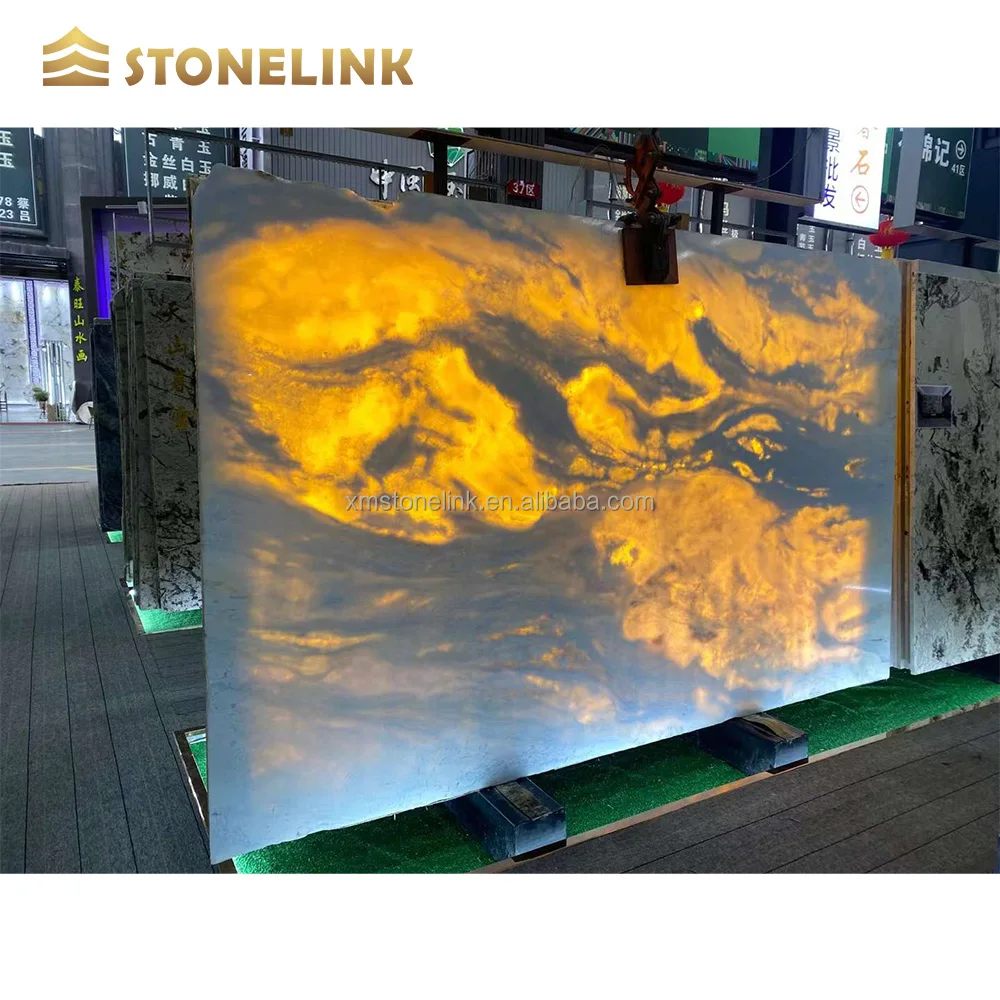 Wholesale Blue Marble Slabs Translucent Blue Sky Marble Tiles Backlit ...