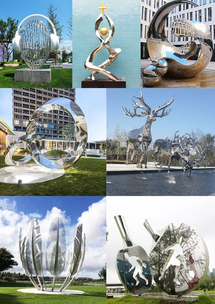Stainless Steel Feather Decorations for Garden & Pool