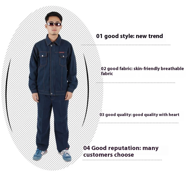 Yellow Line Big Dou La Chain Embroidered Cotton Workwear Anti-Fouling ...