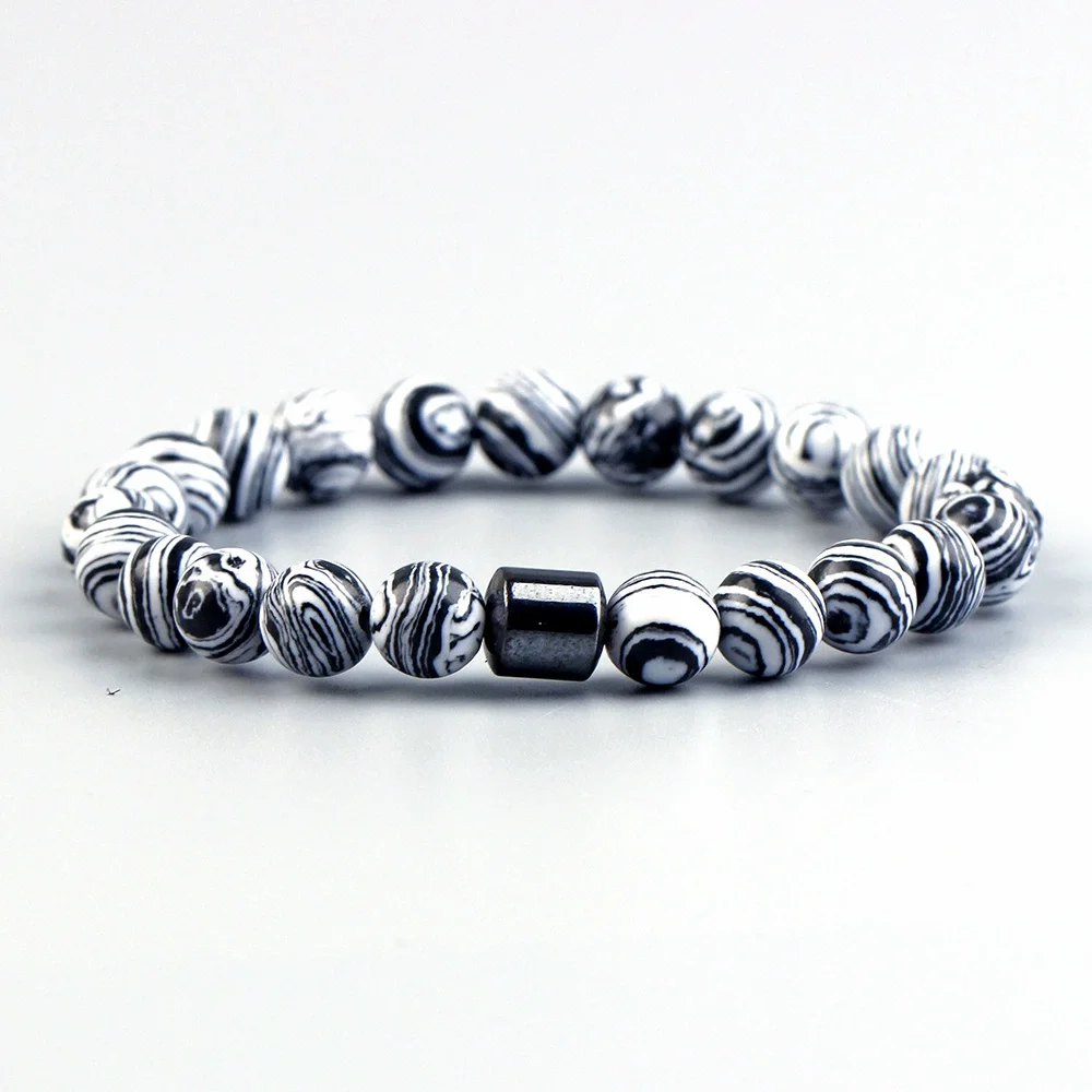 Hp 8mm Black Stone Tiger Eyes Bead Stretch Bracelet Magneto Magnetism ...