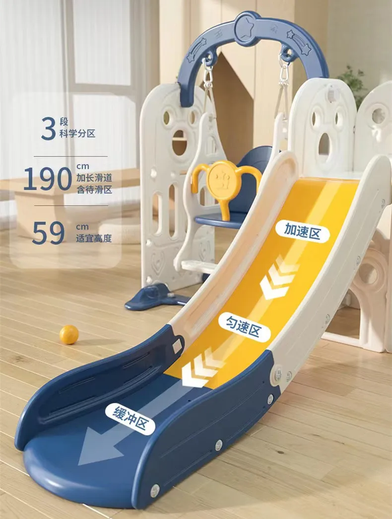 Indoor Playground Set With Kids Slide Toys And Plastic Play Houses ...
