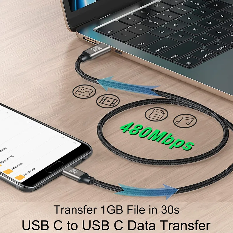 Emark 240W PD Type-C Cable 480Mbps PD3.1 PD Fast Charging Data Transfer ...