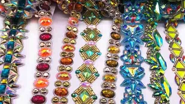 Miami Golden Carnival Costume Accessories Supply Iron On Rhinestone ...