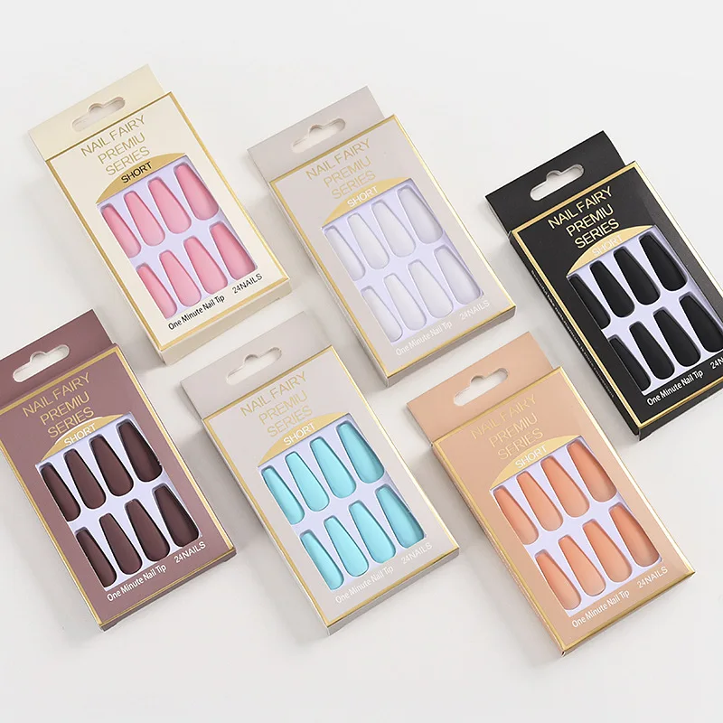 Artificial Fingernails Reseuable Medium Length Tapered Square Nail Tips ...