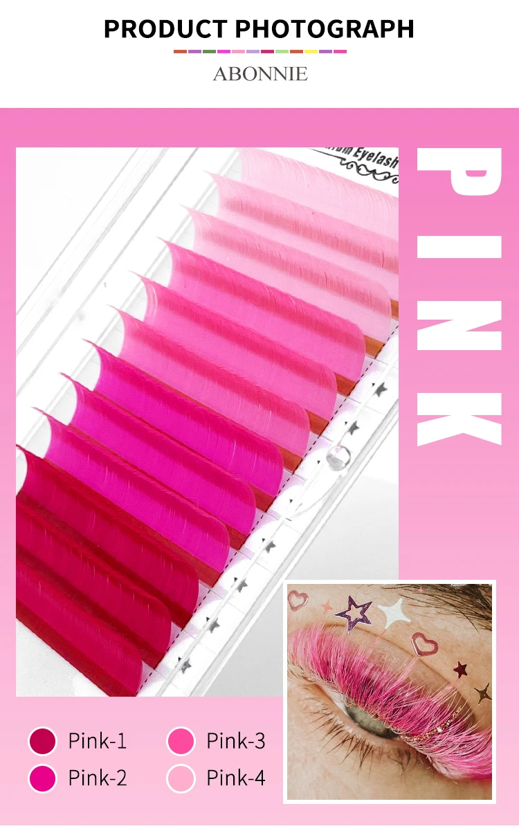 Abonnie Custom Own Brand Rainbow Glitter Lashes Individual Color ...