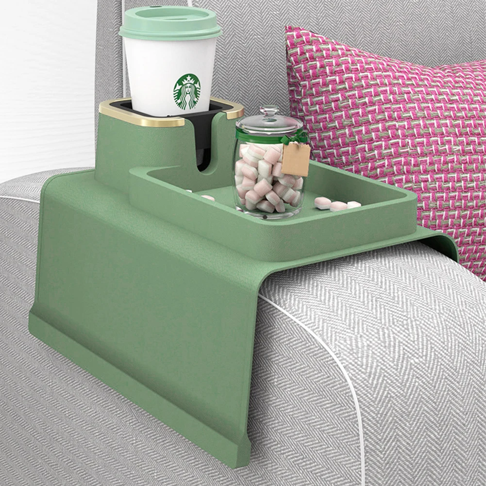 Coffee Tea Beverages Anti-spill Sofa Armrest Tray Couch Cup Holder Tray ...