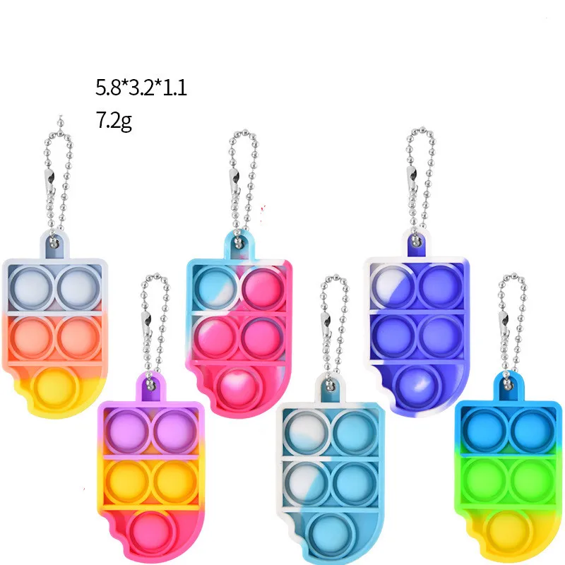 Poping Fidget Toys Heart Keychain Number Poppet Key Ring Popper Pop ...