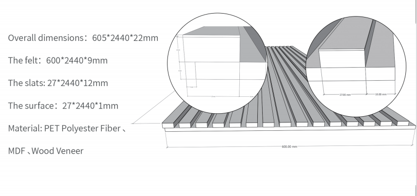 Decorative Sound Proof Wall Panels Hall Wall Wood Akupanels Mdf Slat ...