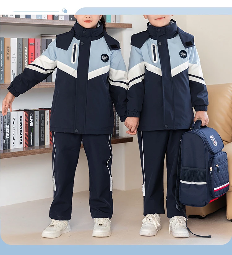 Primary and Middle School Students' Hooded Windproof Warm Coat and ...