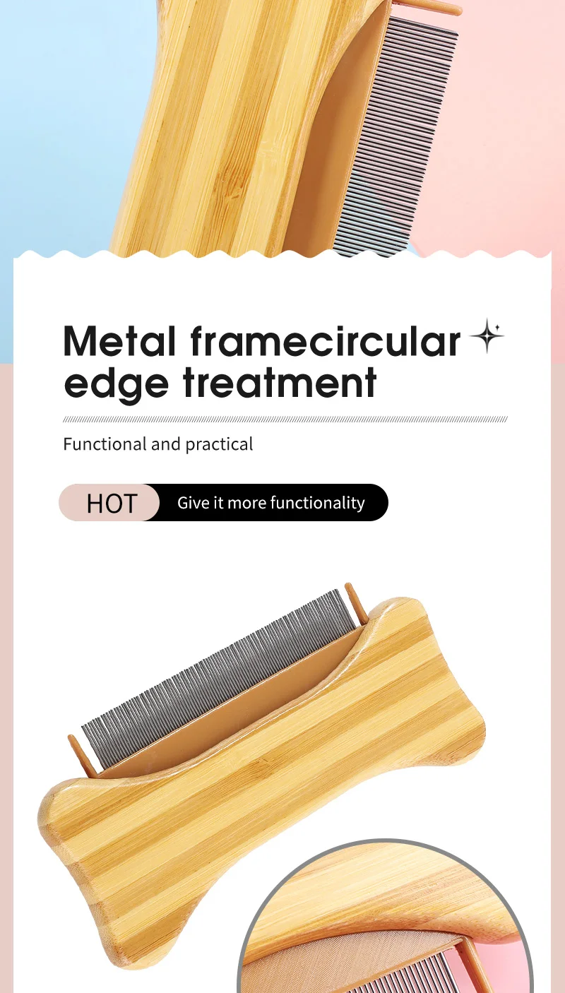 Trainpro Professional Color Bamboo Pet Flea Comb - Easily Remove Fleas ...