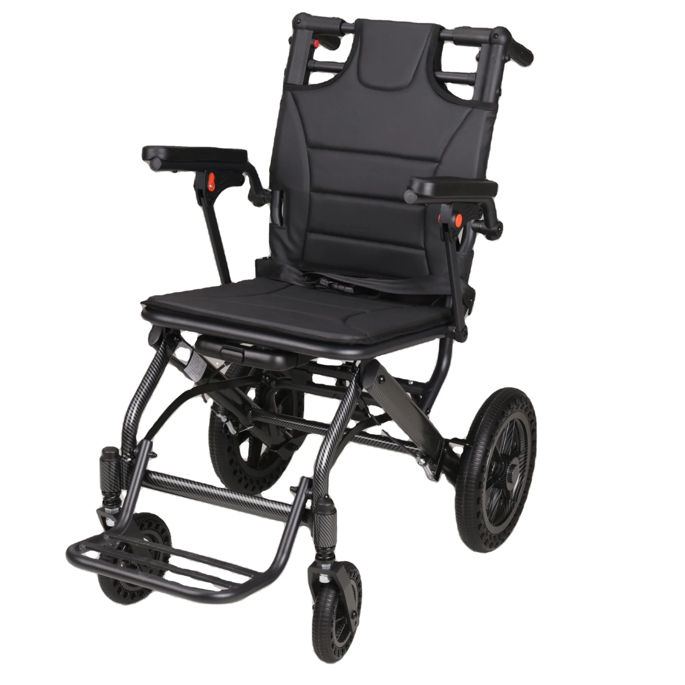 Telescopic Handle Travel Wheel Chair Aluminum Lightweight Portable ...