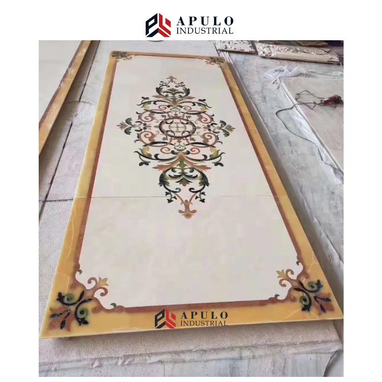 Water Jet Ground Madellion Inlay Marble Flooring Mosaic