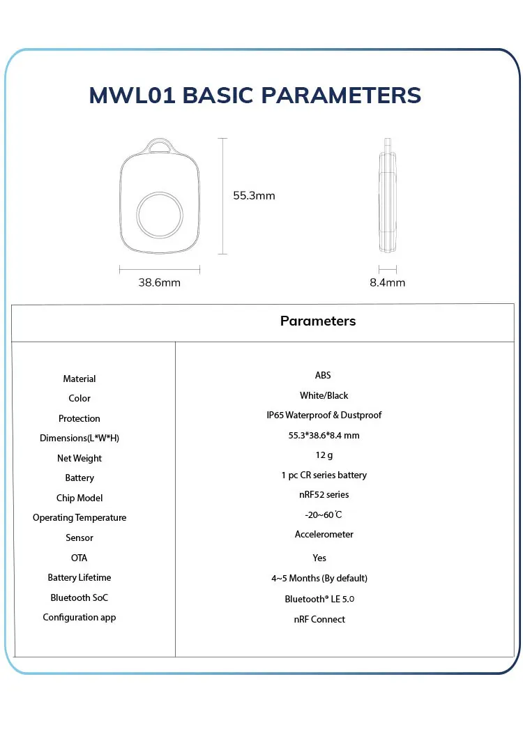 Minew Bluetooth Beacon MWL01 - Smart Tracking Solutions