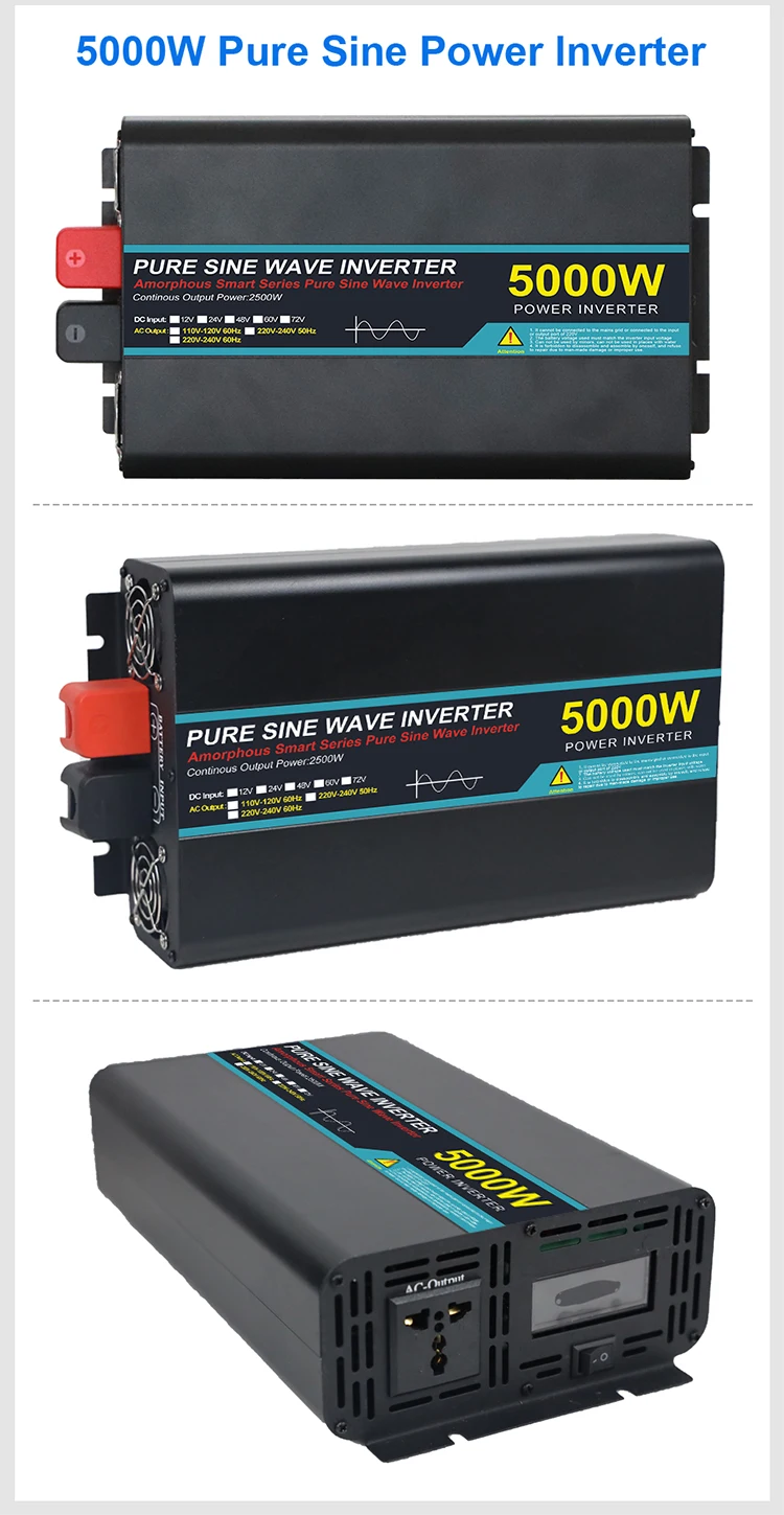 Led Display Pure Sine Wave Car Power Inverter 4000w 5000w Dc To Ac ...