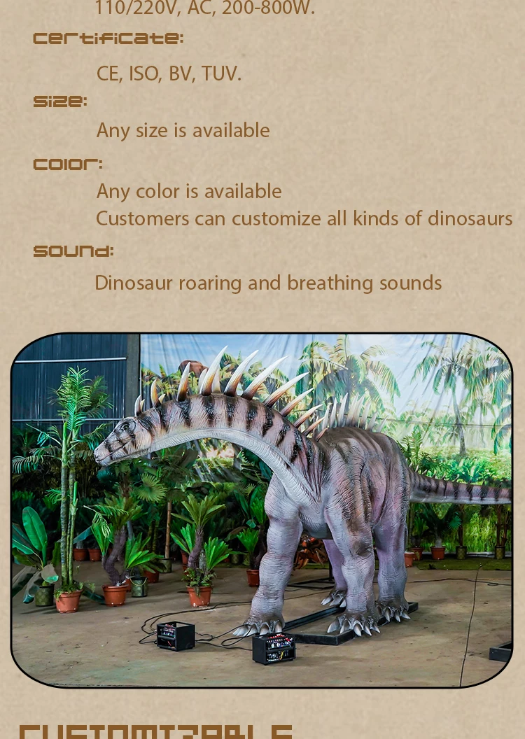 Amargasaurus Animatronic Model - Life Size Dinosaur