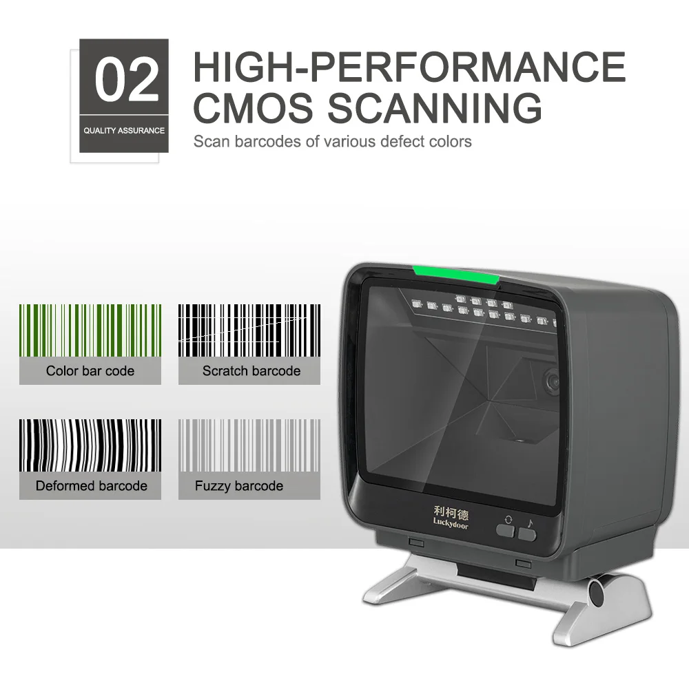 Large Screen Omni Desktop Barcode Scanner 2d Qr Code Reader High Speed ...