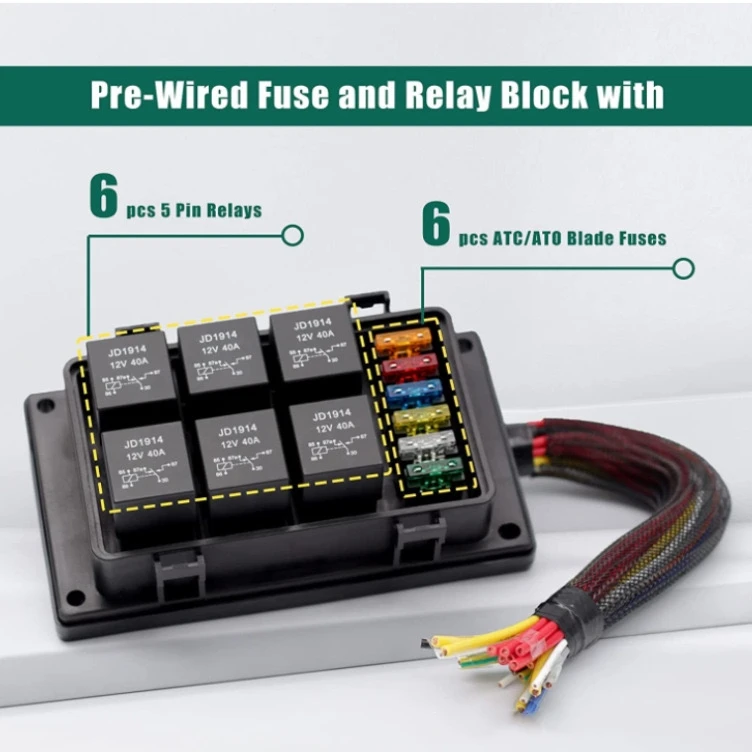 6 Way Fuse and Relay Box - Reliable 12V Automotive Solution