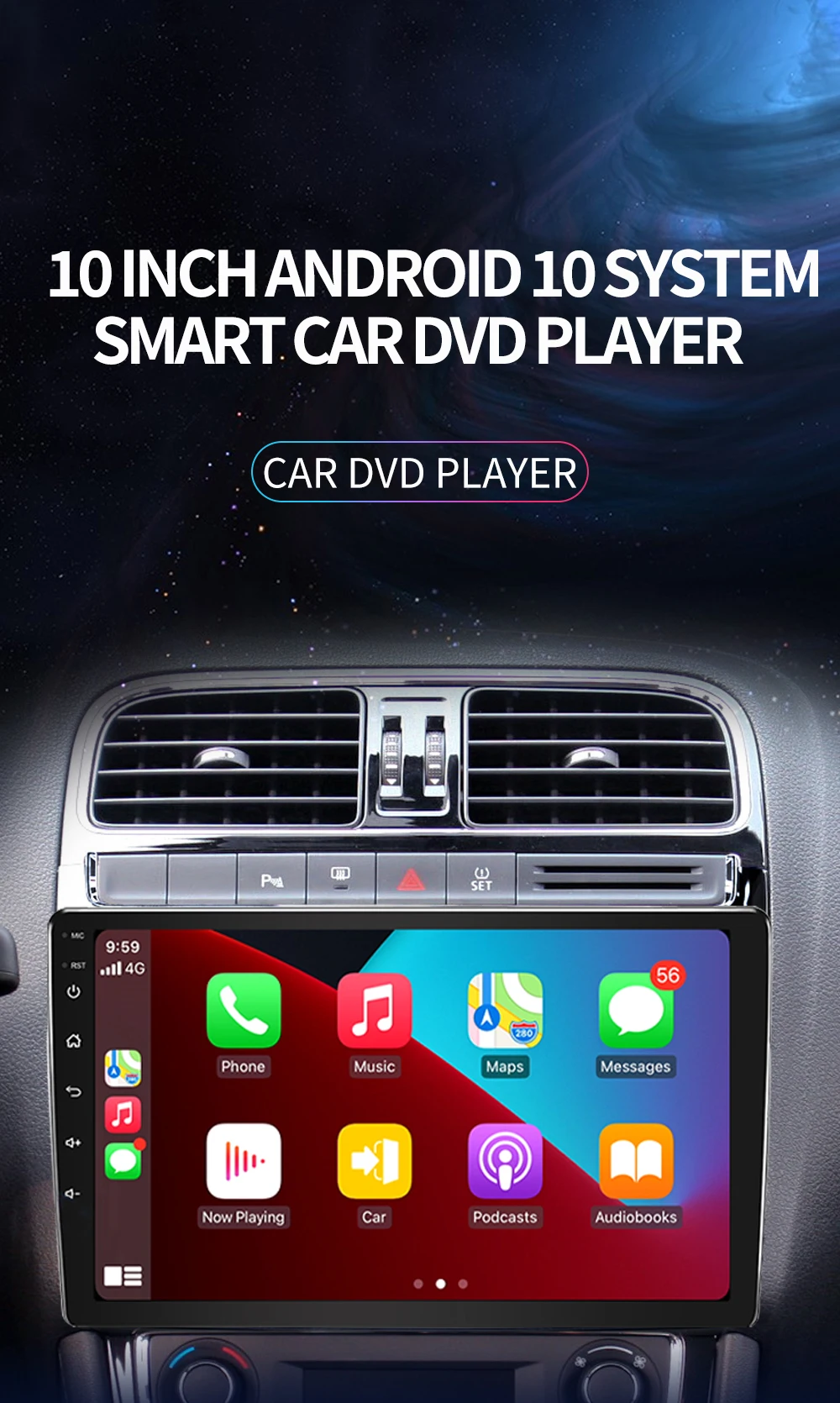 Ac8227l Android 11 Carplay/android Auto Gps/bt/wifi/fm Reverse Camera 1024*600 9 Inch Android ...