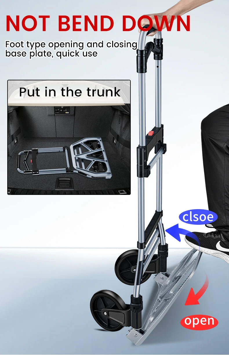 Heavy-duty 330 Lb Capacity Aluminum Folding Hand Truck/luggage Cart ...