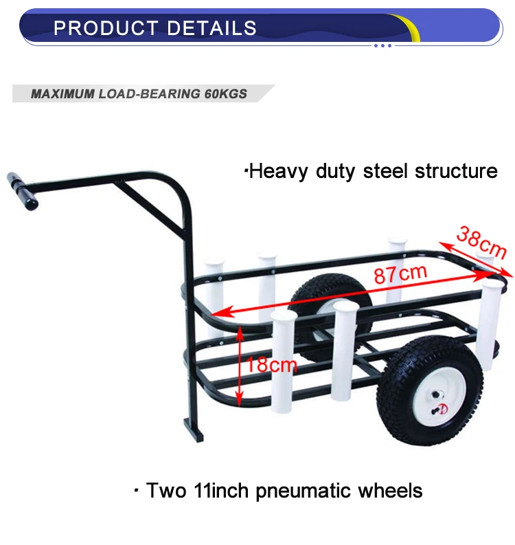 Heavy Duty All Terrain Beach 2 Wheel Hand Truck Fishing Trolley Cart ...