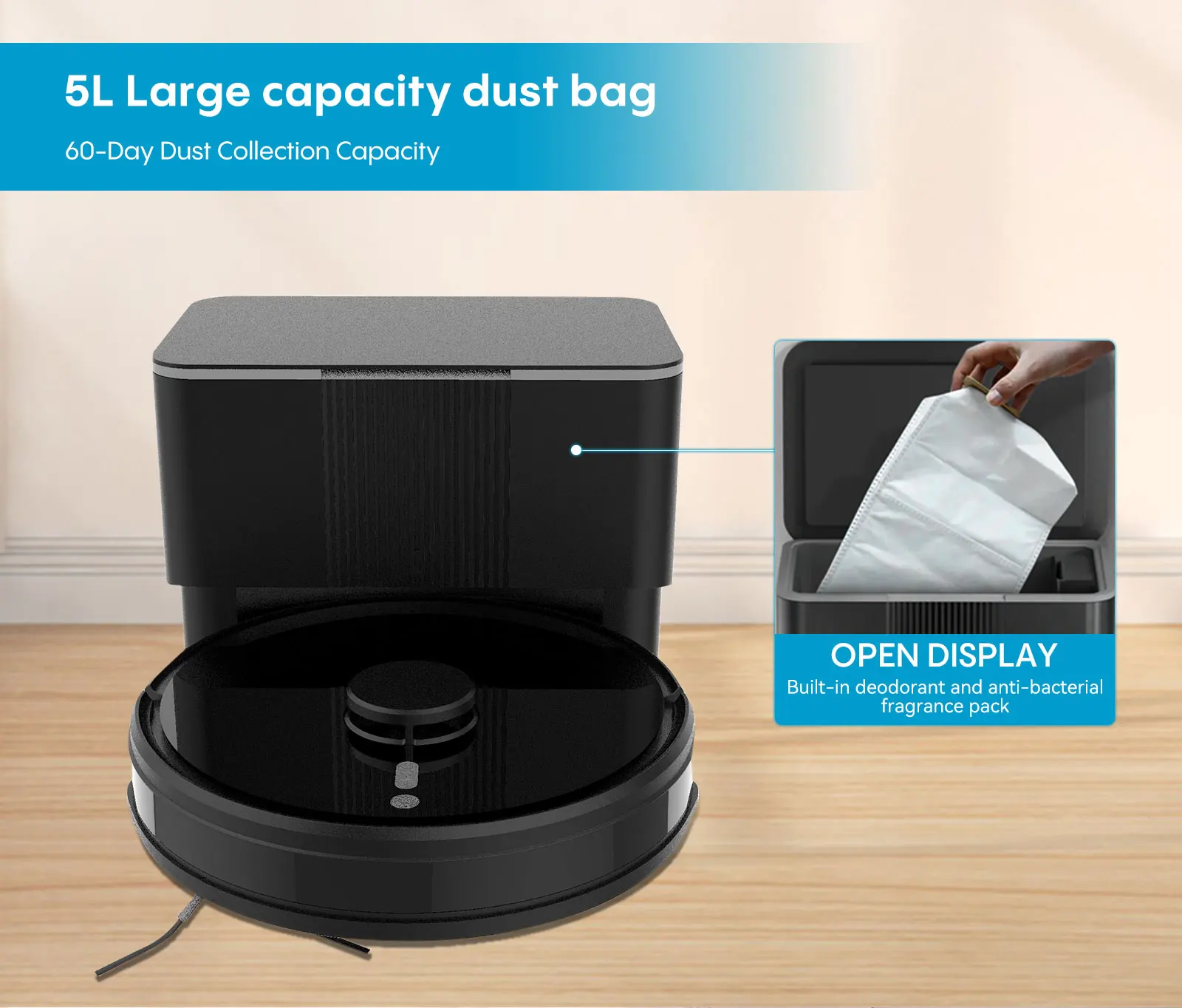 Bagotte Smart Self-Emptying Dustbin - Efficient Cleaning
