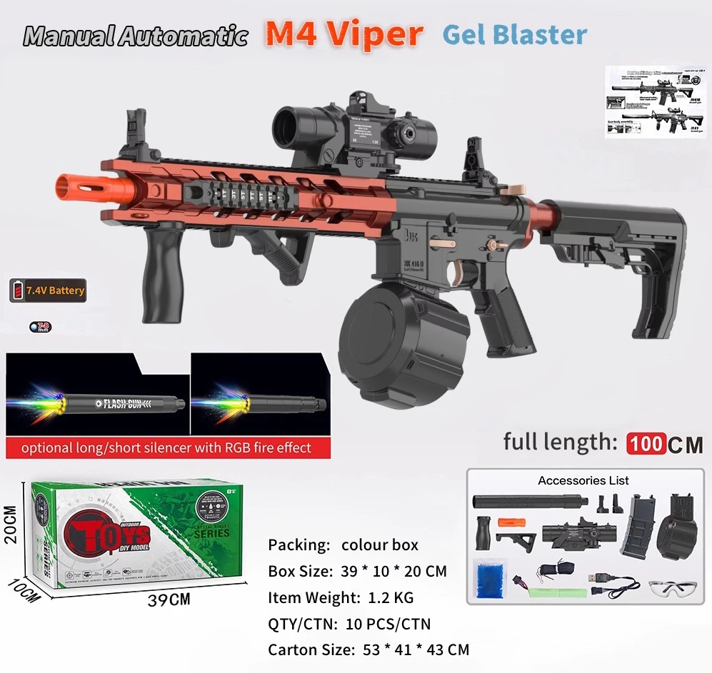 New Gel Blaster Gun M4a1 M416 Gel Blaster Gun Ak47 Vector V2 Hk416 Automatic Abs Blaster Metal ...
