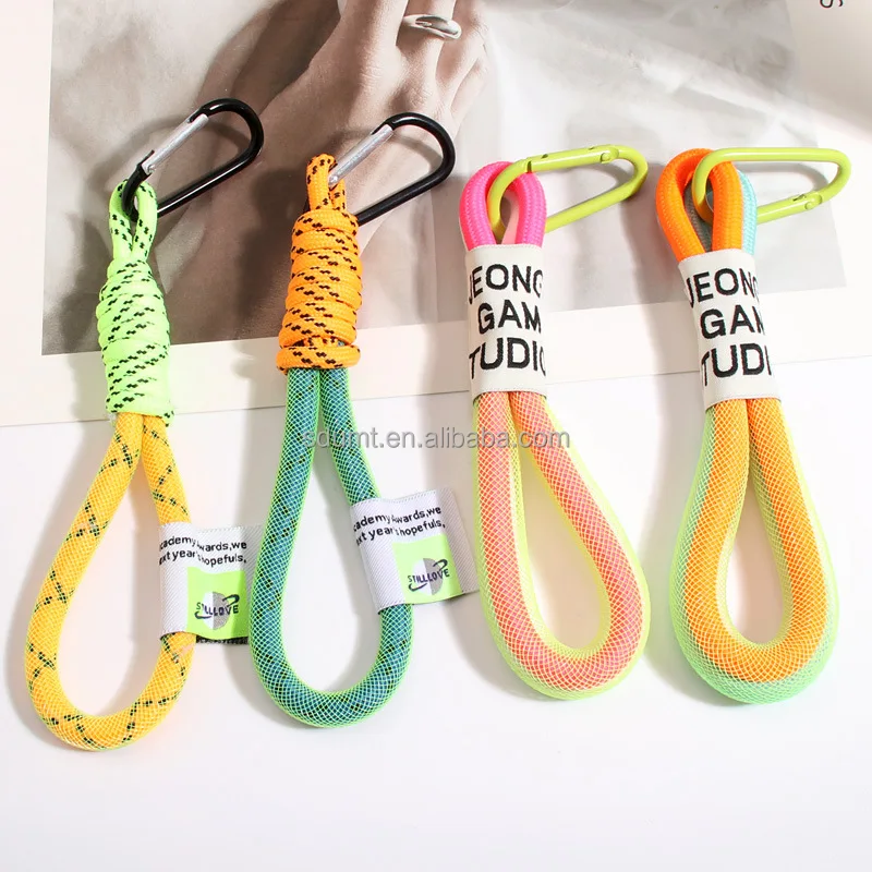 New Products Trendy Beautiful Colorful Braided Nylon Rope Keychain Key ...