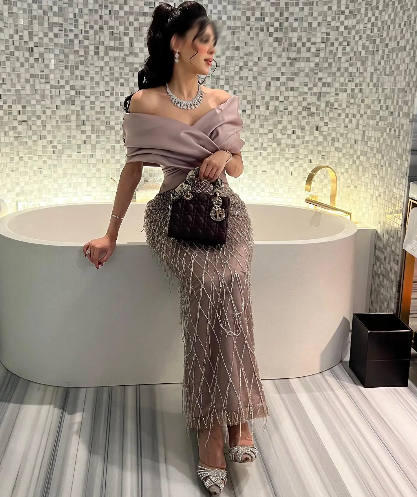 Shop Elegant Evening Dresses with Sequin Beads & Train