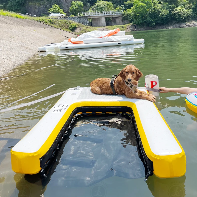 Inflatable Pup Plank Dog Ramp Dock Customized Size Mesh Bottom Floating ...